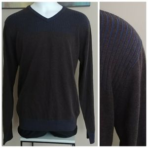 Pronto Uomo | Sweaters | Pronto Uomo Blue Ribbed Sweater Long Sleeve ...